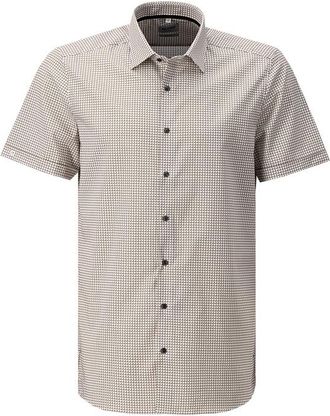 Olymp Herren Hemden beige Baumwoll-Stretch