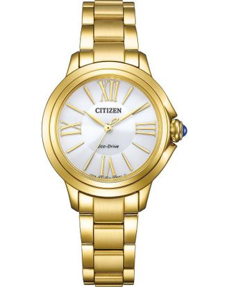 Citizen L, Eco-Drive, Analog Quartz, Wei&szlig;es Ziffernblatt Damenuhr EM1162-52A