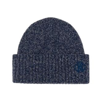 Roberto Cavalli unisex, Accessoires, Bleu, Taille: ONE Size Bonnet Monogramme M&eacute;lange Cachemire