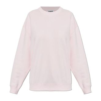 Jil Sander Femme, Sweatshirts et sweats &agrave; capuche, Rose, Taille: 36 FR SweaT-shirt &agrave; logo imprim&eacute;
