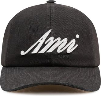 Ami Homme, Accessoires, Noir, Taille: ONE Size Cotton Felt Patch Cap