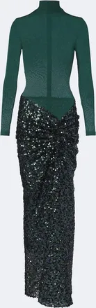 CHRISTOPHER ESBER Robe longue &agrave; sequins