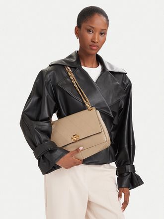 Tory Burch Handtasche Tory Burch Charlie Quilted Shoulder Bag 185828 Creme