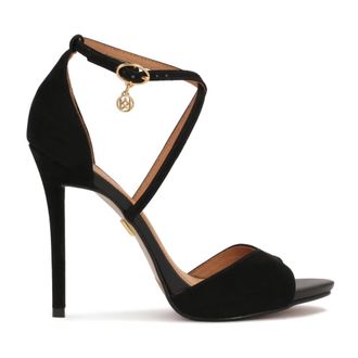Kazar Schwarze Nubuk-Sandalen mit &uuml;berkreuzten Riemen - - Shoes - Damen - Schwarzk - 35 EU