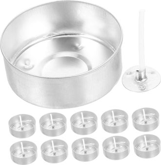 Artibetter 150 Sätze Teiliges Aluminium Teelicht mit Dochten Runde Teelichtbehälter für DIY Kerzenherstellung Leicht Vielseitig Einsetzbar für Bastelprojekte und