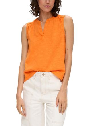 s.Oliver &Auml;rmelloses Shirt mit Tunika-Ausschnitt und Garment Dye