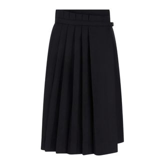 Dries Van Noten Jupe Midi Pliss&eacute;e - Femme - Jupes - Bleu - Taille: 34 FR