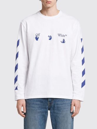 Off-white Lang&auml;rmeliges Baumwoll-T-Shirt mit Arrow-Logo-Print