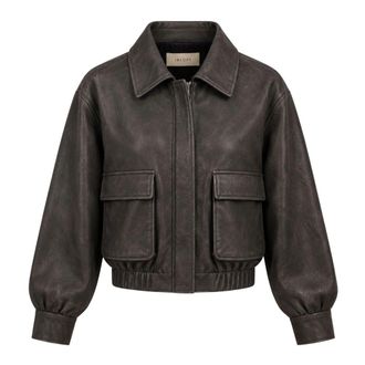 iBlues Bomber Lederjacke - - Jackets - Damen - Braun - XS
