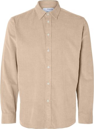 Selected SELETED HOMME Herren SLHREGOWEN-Cord Shirt LS NOOS Langarmhemd, Breen/Detail:Oatmeal, S