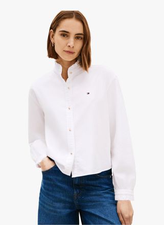 Tommy Hilfiger Chemise Oxford courte boxy &agrave; volants en coton