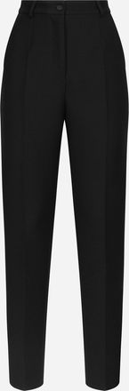 Dolce & Gabbana Smokinghose In Sartorialer Verarbeitung Aus Wollgabardine - Frau Hosen Und Shorts Schwarz Wolle 44