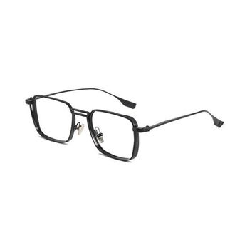 Generic Monture de lunettes en m&eacute;tal pour homme et femme, verres transparents, montures de lunettes optiques pour hommes, Noir