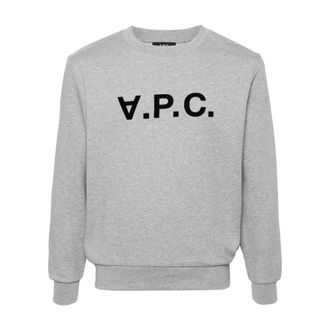 A.P.C. Flocked Logo Sweatshirt - - Sweatshirts & Hoodies - Damen - Grau - M