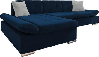 Mirjan24 Ecksofa Malwi mit Regulierbare Armlehnen Design Eckcouch mit Schlaffunktion Bettkasten L-Form Sofa Couch Wohnlandschaft (Kronos 09 + Kronos 09 + Paros