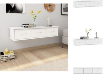 vidaXL Wand-Schubladenregal Weiß 88x26x18,5 cm Holzwerkstoff - Wandregal - Holzwerkstoffregal - Weißes Regal - Schubladenregal - Badezimmerregal