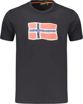 Napapijri Homme, Tops, Noir, Taille: 3XL Napapijri Black Cotton Mens Shirt