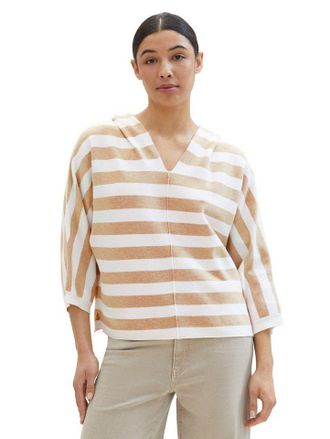 Tom Tailor Kapuzenpullover mit weitem V-Ausschnitt