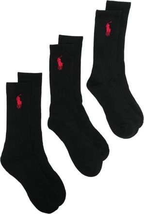 Polo Ralph Lauren Homme, Sous-v&ecirc;tements, Noir, Taille: ONE Size Big Pony Crew 3-Pack