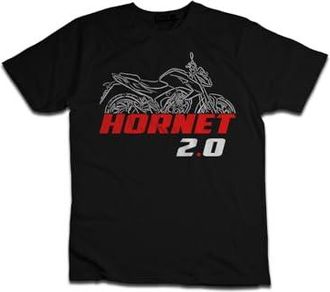 Generic T-shirt de motard &eacute;l&eacute;gant avec motif inspir&eacute; de la moto pour les fans de Hornet 2.0 2021-2024, noir, L