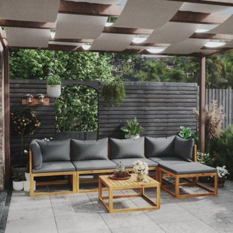 vidaXL Vidaxl - Salon de jardin 6 pcs avec coussin Bois dacacia solide