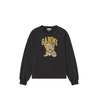 Ganni Tiger-print Long-sleeve T-shirt