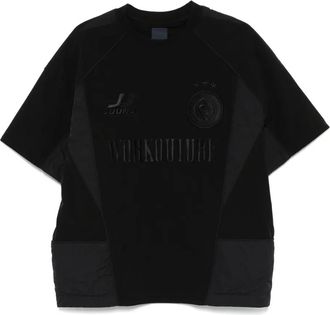 Juun.J t-shirt à logo strassé - Noir