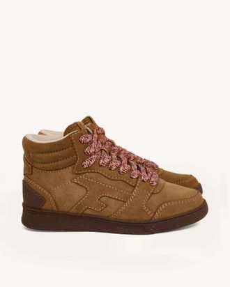 Faguo Baskets montantes cuir camel