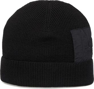 C.P. Company bonnet en laine à logo brodé - Noir