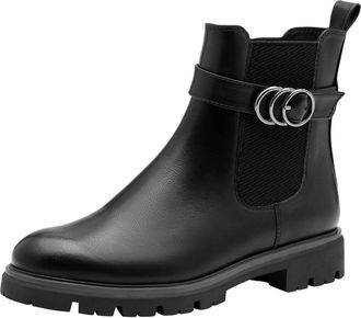 Marco Tozzi Damen Chelsea Boots mit Schnalle Blockabsatz, Schwarz (Black), 39 EU