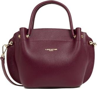 Lancaster | Foulonné Double - Sac à Main Cuir de Vachette Grainé Bordeaux - In - Or pâle