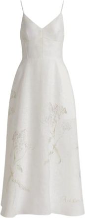Alberta Ferretti Femme, Robes, Blanc, Taille: 38 FR Robe d&eacute;t&eacute; en lin
