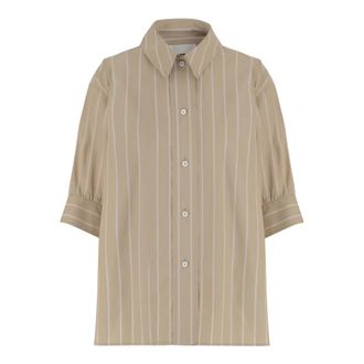 Jil Sander Gestreiftes Baumwollhemd - - Blouses & Shirts - Damen - Beige - S