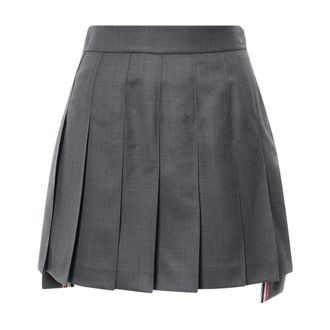 Thom Browne Femme, Jupes, Gris, Taille: 34 FR Jupe Grise en Laine avec Bas Asym&eacute;trique