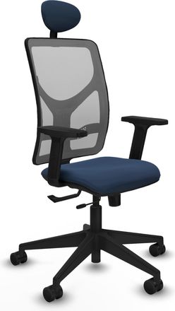 Piqueras y Crespo Verstellbarer Stuhl mit Rollen, 2D-Armlehnen, h&ouml;henverstellbare Lendenwirbelst&uuml;tze und festes Kopfteil, ausgestattet mit Syncro/Traslack und Schneides