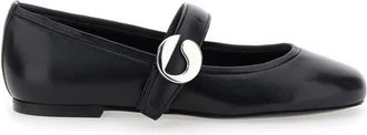 Coperni Belt Detail Leather Ballerina Flats - Gr. 41 (EU) - in Schwarz