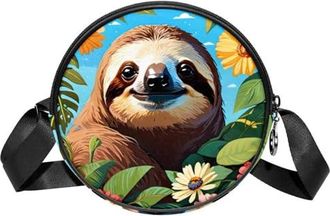 Generic Sac &agrave; bandouli&egrave;re rond pour femme, petit sac &agrave; bandouli&egrave;re avec fermeture &eacute;clair, bretelles r&eacute;glables, style d&eacute;contract&eacute;, pour femmes et filles