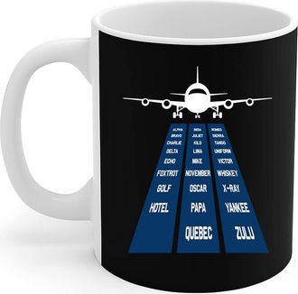 IUBBKI Pilot Mug Phonetic Alphabet Pilot Flugzeug Geschenk Kaffeetasse 11oz