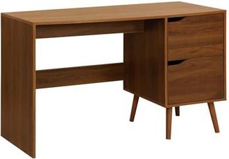 Sweeek Bureau &agrave; 2 tiroirs d&eacute;cor Bois de Noyer