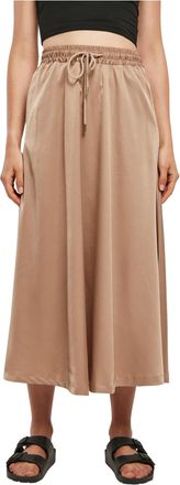 Urban Classics Damen Ladies Satin Midi Skirt, Beige, S
