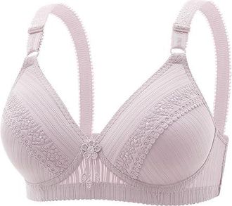 Generic Soutien-gorge d&eacute;contract&eacute; et respirant sans anneau en acier pour femme, gris, 66