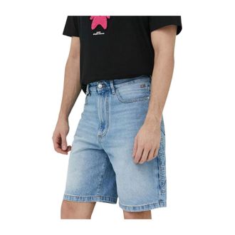GCDS Gcds - Short en jean avec logo patch - Homme - Shorts - Bleu - Taille: W32