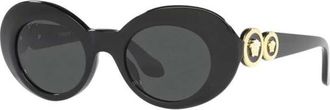 Versace Lunettes de soleil ovales - Femme - Accessoires - Noir - Taille: 45 MM