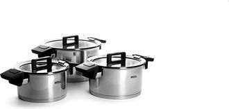 Woll Concept 6tlg., Topf-Set, Induktiv - Geeignet für alle Herdarten, Edelstahl, backofenfest bis zu 200°, silber