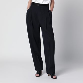 Bottega Veneta Nachtblaue Wollhose
