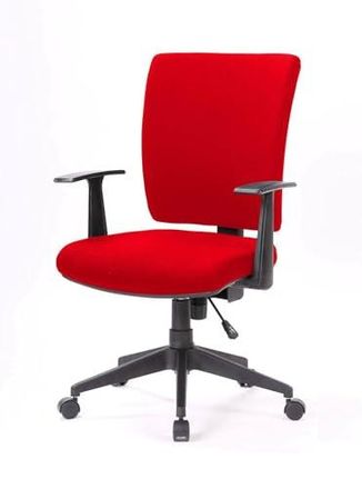 Dmora Stuhl mit Rädern Palmerston, Chefsessel mit Armlehnen, Ergonomischer Bürositz, 61x65h98/108 cm, Rot