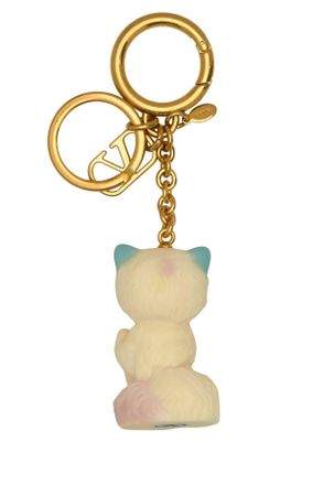 Valentino Garavani Womens Multicolor Metal And Nylon Le Chat De La Maison Keyring Antiquebrassmulticolor Plastic Materials Portachiavi