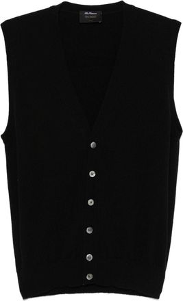 Dell'Oglio Weste aus Kaschmir mit V-Ausschnitt - Schwarz