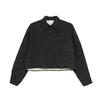 Alysi Textured Chest Pocket Shirt - - Blouses & Shirts - Damen - Grau - M