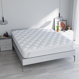 Italian Bed Linen Gesteppt Topper Dream, matratzenschoner, Weiß, 180x200 cm